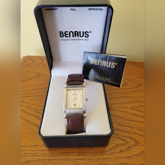Benrus | Accessories | Benrus Mens Watch With Leather Band | Poshmark
